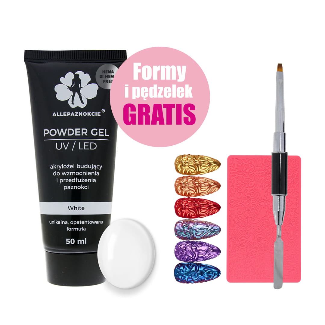 Powder Gel akrylożel budujący Hema/di-Hema free white 50 ml ...